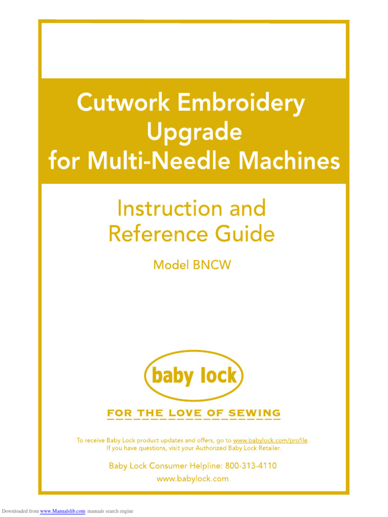 Baby Lock Cutwork Embroidery Upgrade BNCW | PDF | Embroidery | Appliqué
