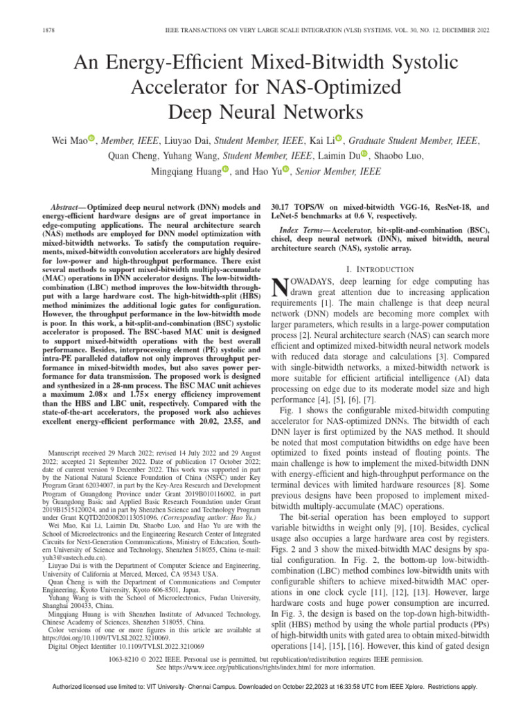 An - Energy-Efficient - Mixed-Bitwidth - Systolic - Accelerator - For - NAS-Optimized - Deep ...