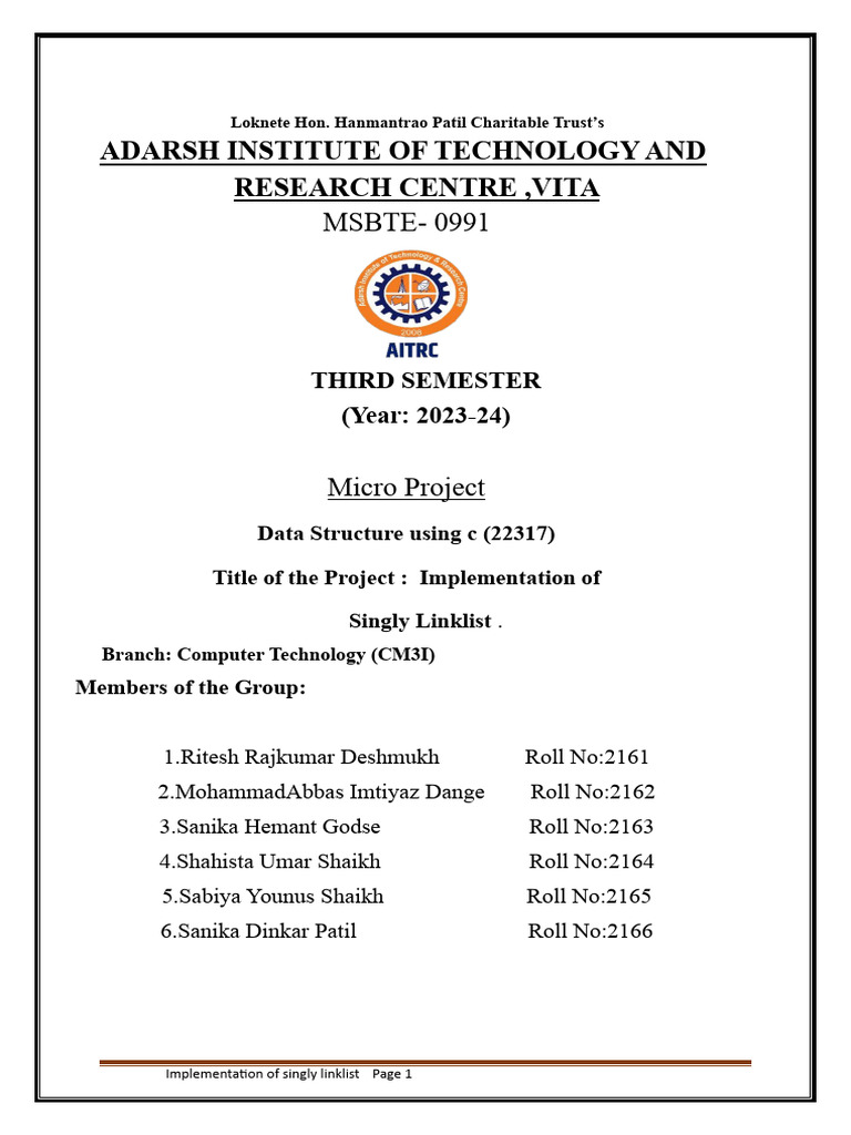 DSU Final Micro Project | PDF