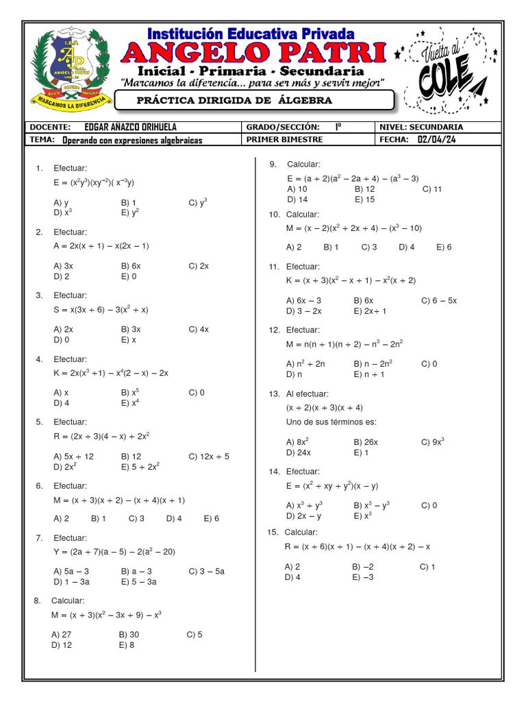 FORMATO PRÁCTICA DIRIGIDA (2 COLUMNAS) | PDF