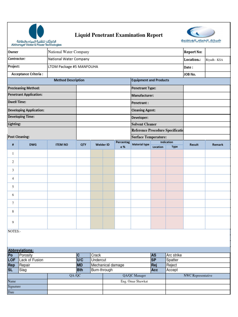 Penetrant Test Report (PT) | PDF | Chemical Substances | Mechanical ...