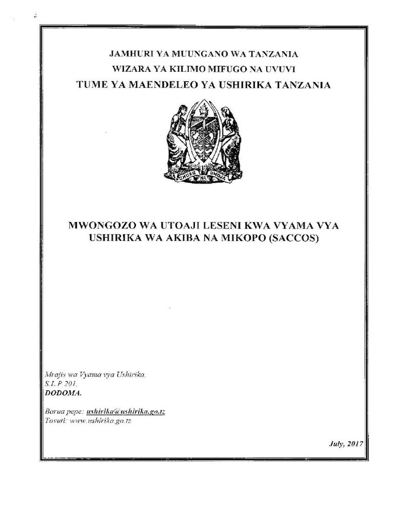 MWONGOZO-WA-UTOAJI-LESENI | PDF