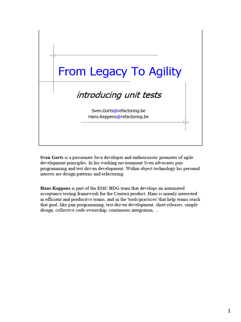 Legacy To Agile | PDF | Unit Testing | Test Driven Development