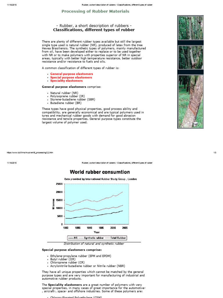 Rubber - Different Types of Rubber | PDF | Natural Rubber | Polymers