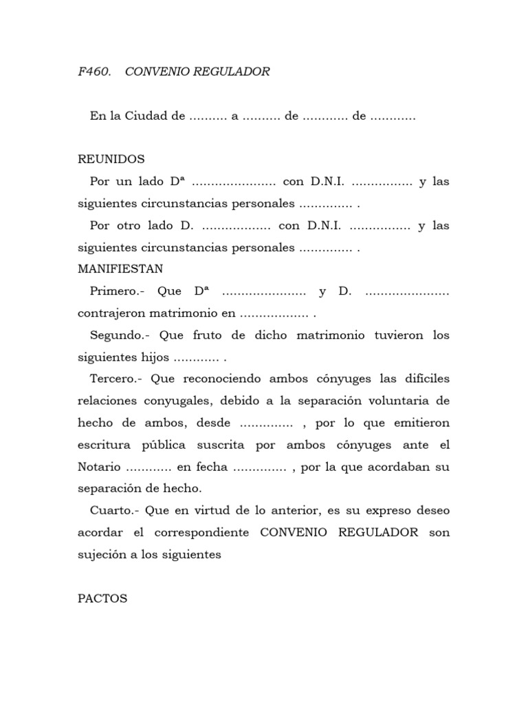 Ejemplo De Convenio Regulador Pdf 3753