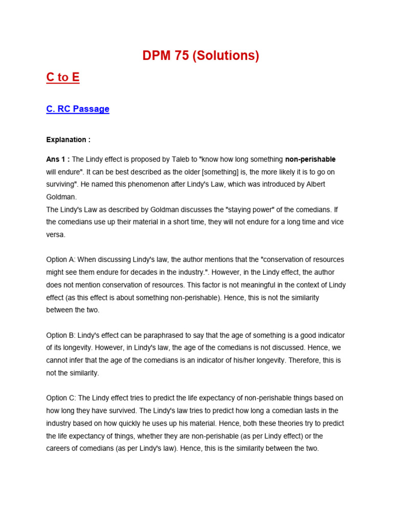 DPM 75 (Solutions) | PDF | Life Expectancy