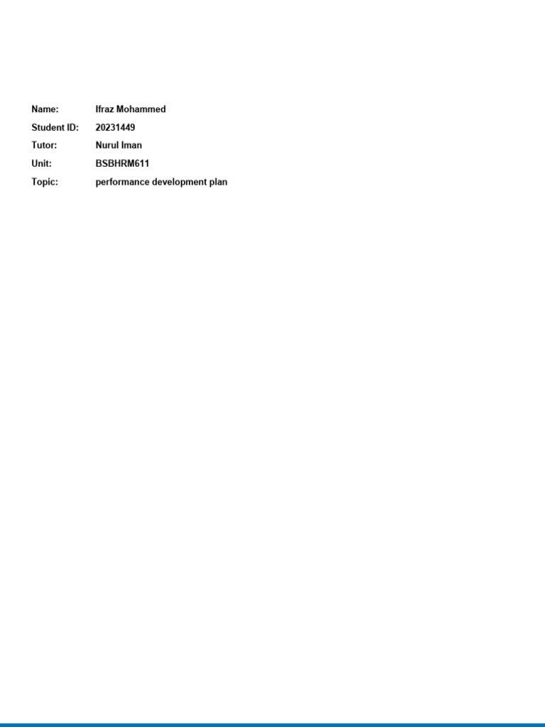 3.7 Ifraz Mohammed - 20231449 - BABHRM611 - Section 3 - Monitor The Organisational Performance ...