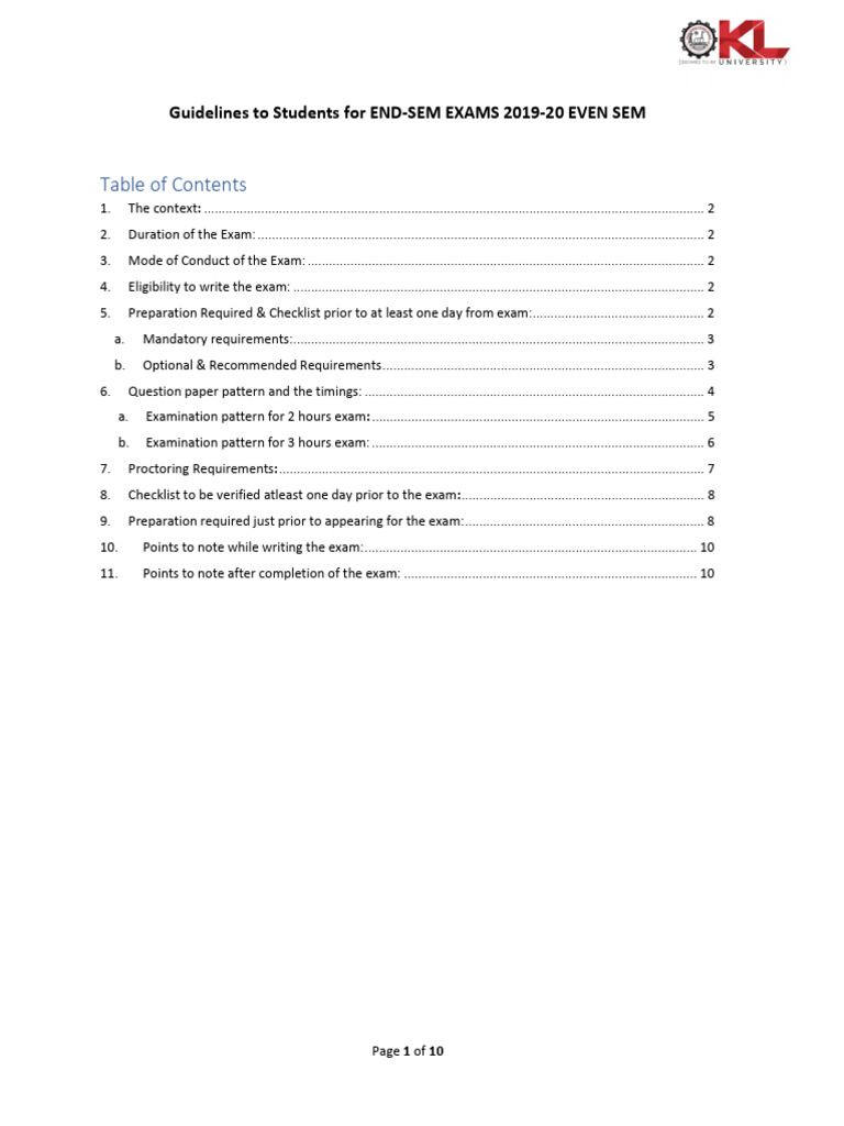 End-Sem Exam - Guidelines To Students V2 | PDF | Image Scanner | Laptop