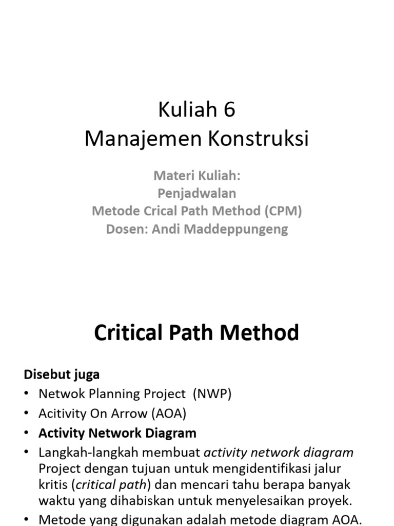 Metodologi Penelitian Metode Cpm Pdf