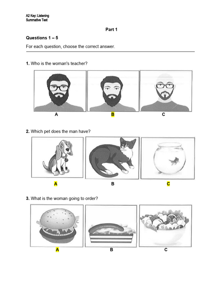 KET Summative Test Listening | PDF
