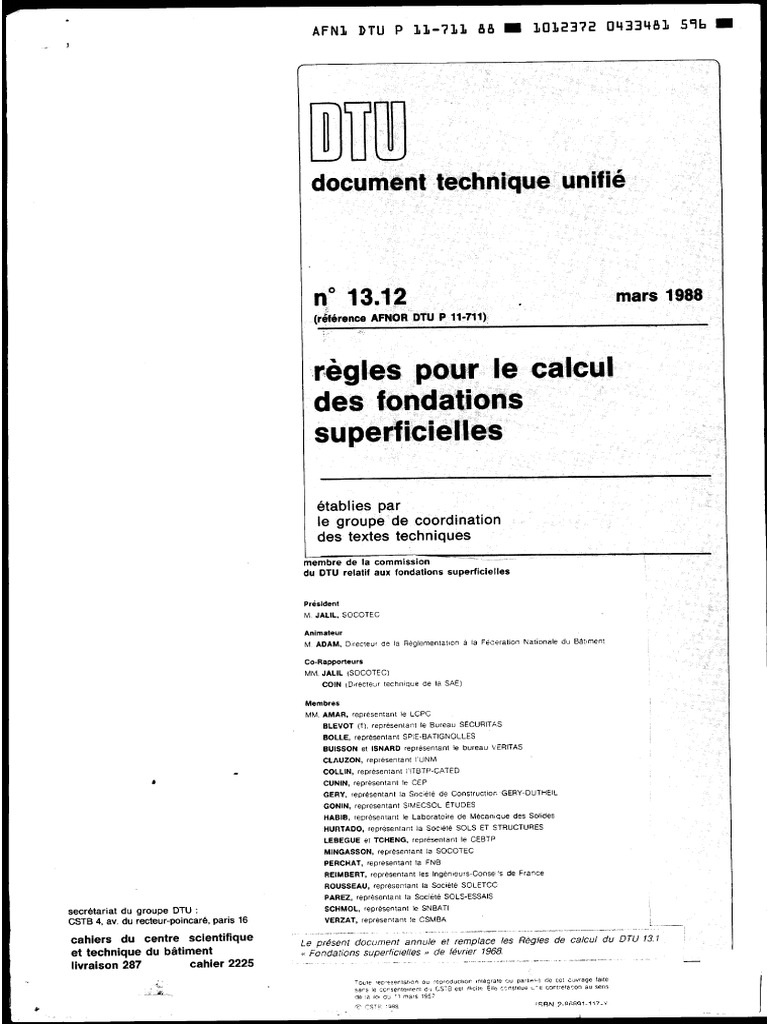 DTU 13.12 Fondat Sup | PDF