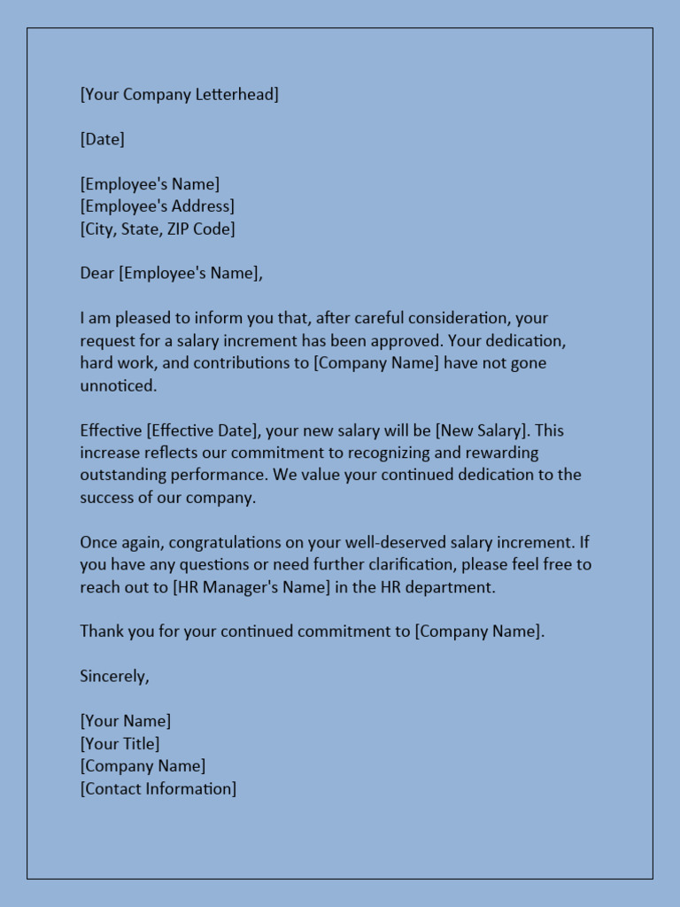 Increment Letter Format Download in Word | PDF