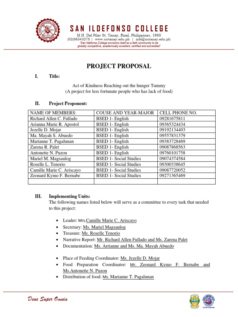 NSTP Project Proposal | PDF | Malnutrition | Food Security