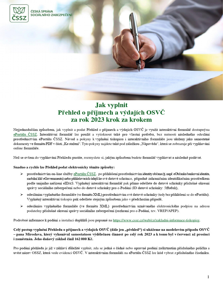 Jak - Vyplnit - A - Podat - Prehled - o - Prijmech - A - Vydajich - OSVC - Za - Rok - 2023 ...