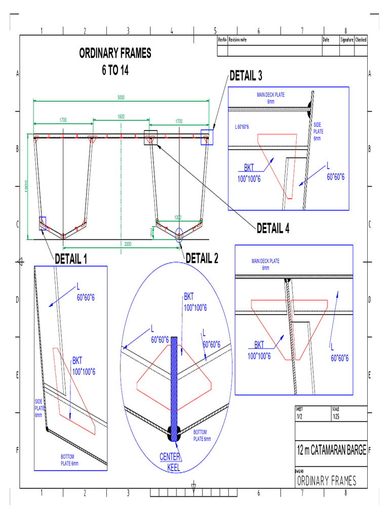 12m catamaran barge-FRAMES | PDF