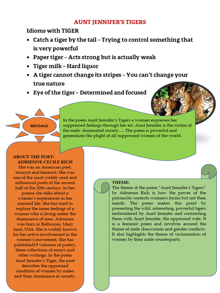 CLP_AUNT_JENNIFERS_TIGERS | PDF | Poetry