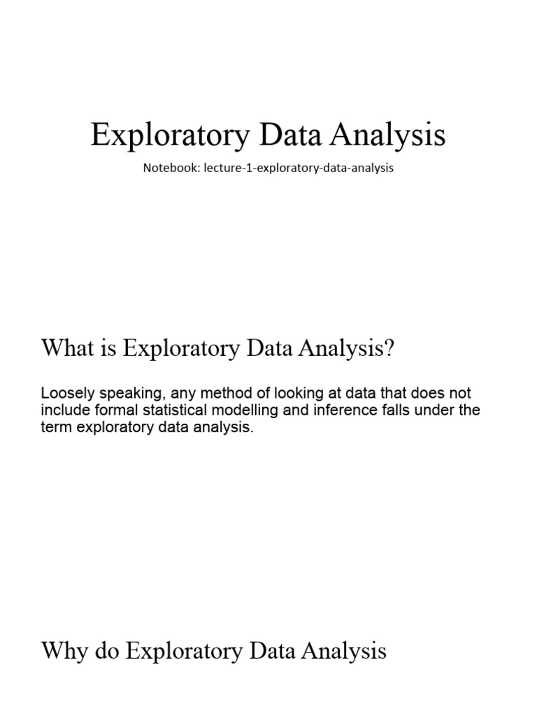 Lecture 1 Exploratory Data Analysis | PDF | Mean | Skewness