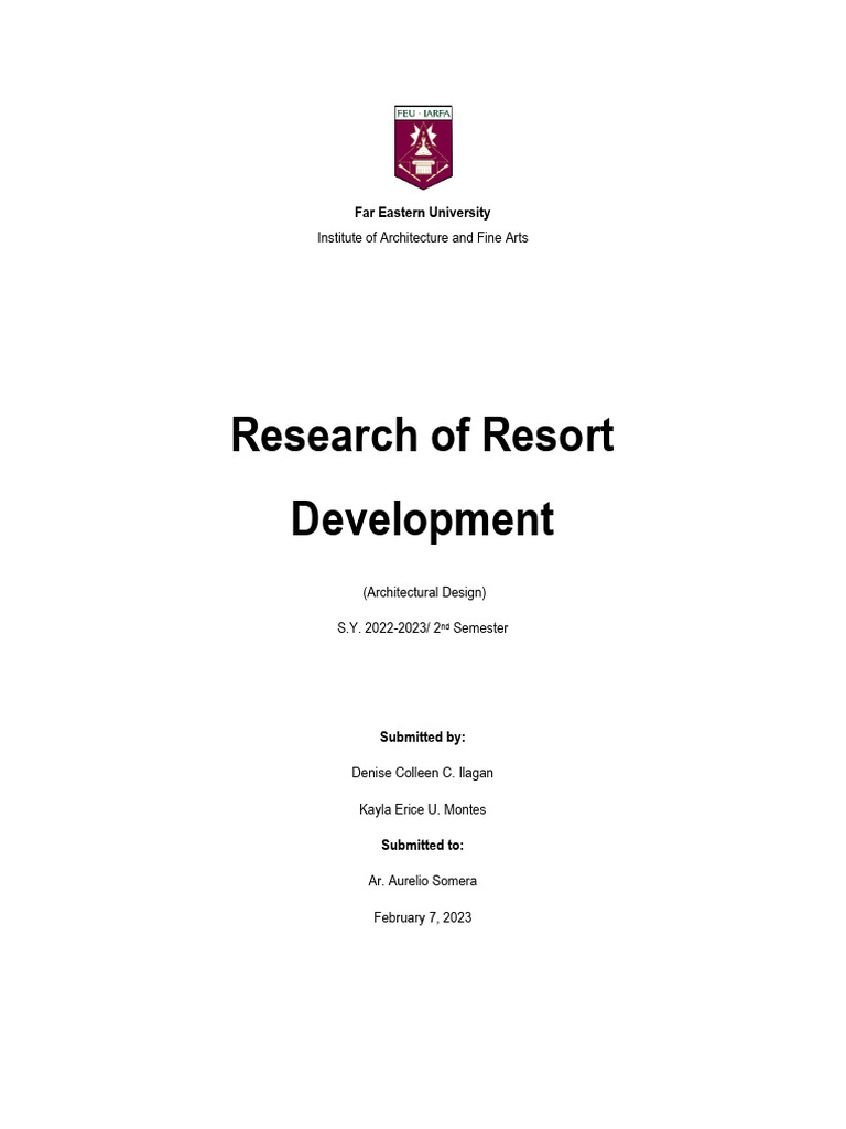 Resort Development Research Overview | PDF | Resort | Tourism