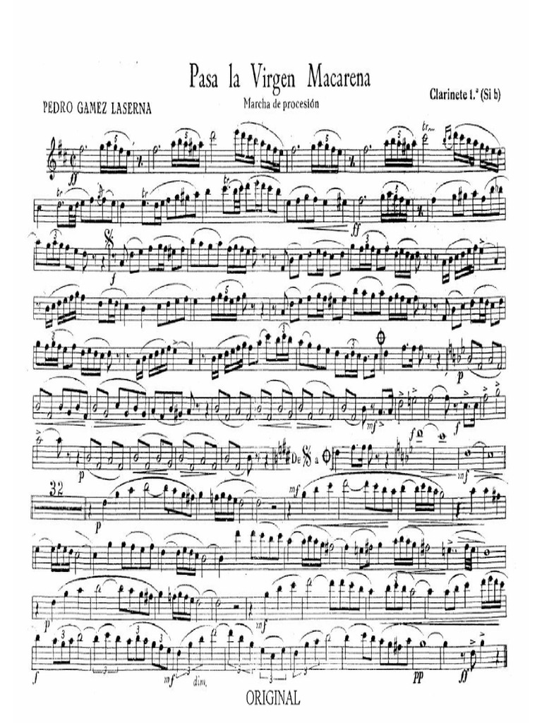 Clarinete 1º - Pasa La Virgen Macarena (Original) | PDF