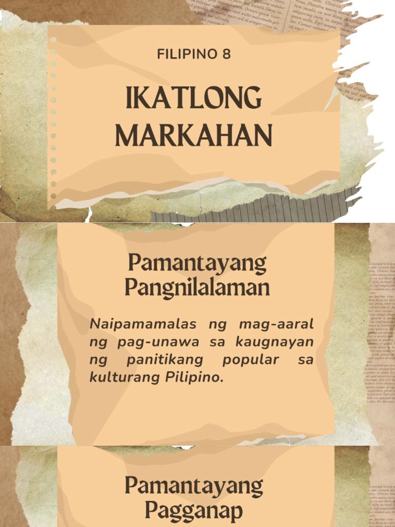 Filipino-8 Ikatlong-Markahan 1 | PDF