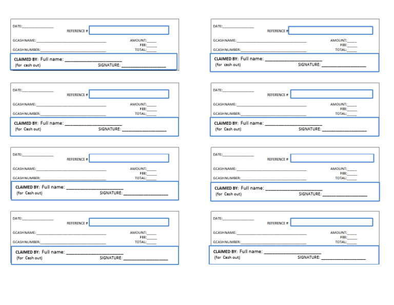 GCash Cash Out Claim Form | PDF