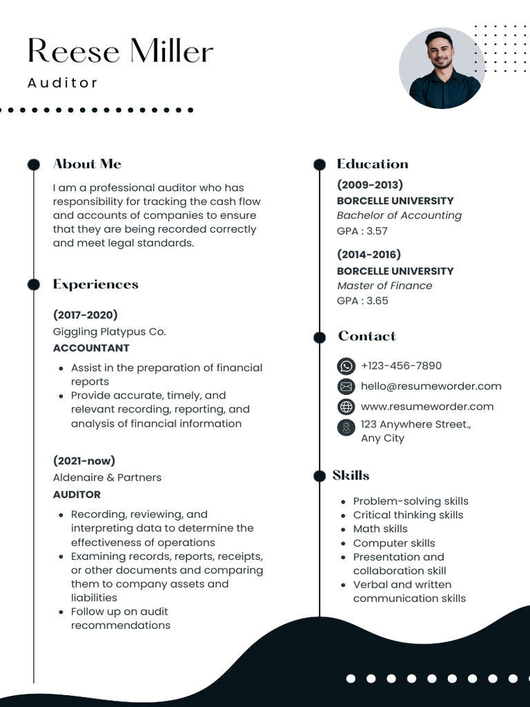Auditor Resume Template | PDF