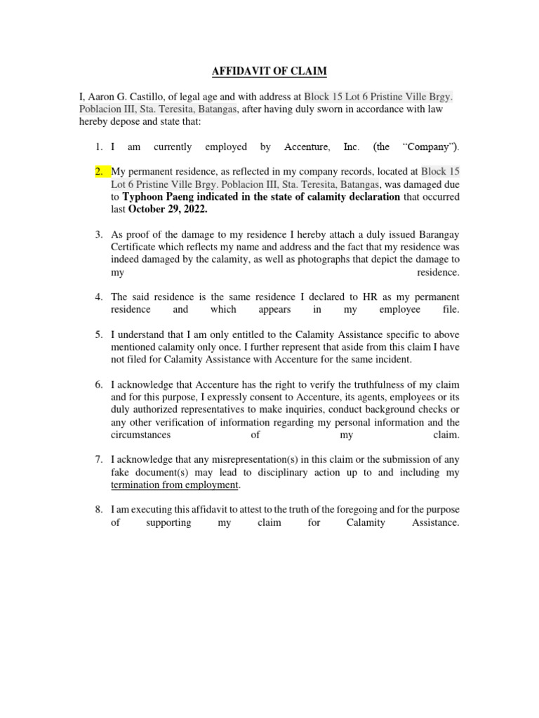 Affidavit of Claim | PDF | Affidavit | Justice