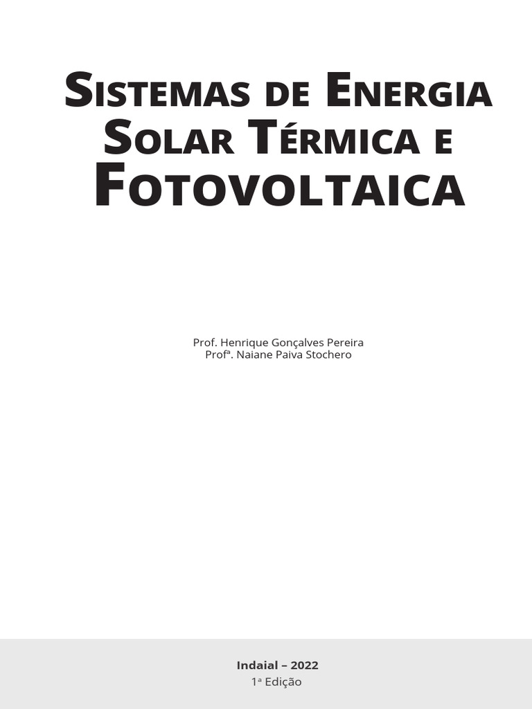 Sistemas de Energia Solar T - Rmica e Fotovoltaica | PDF | Energia solar | Sol