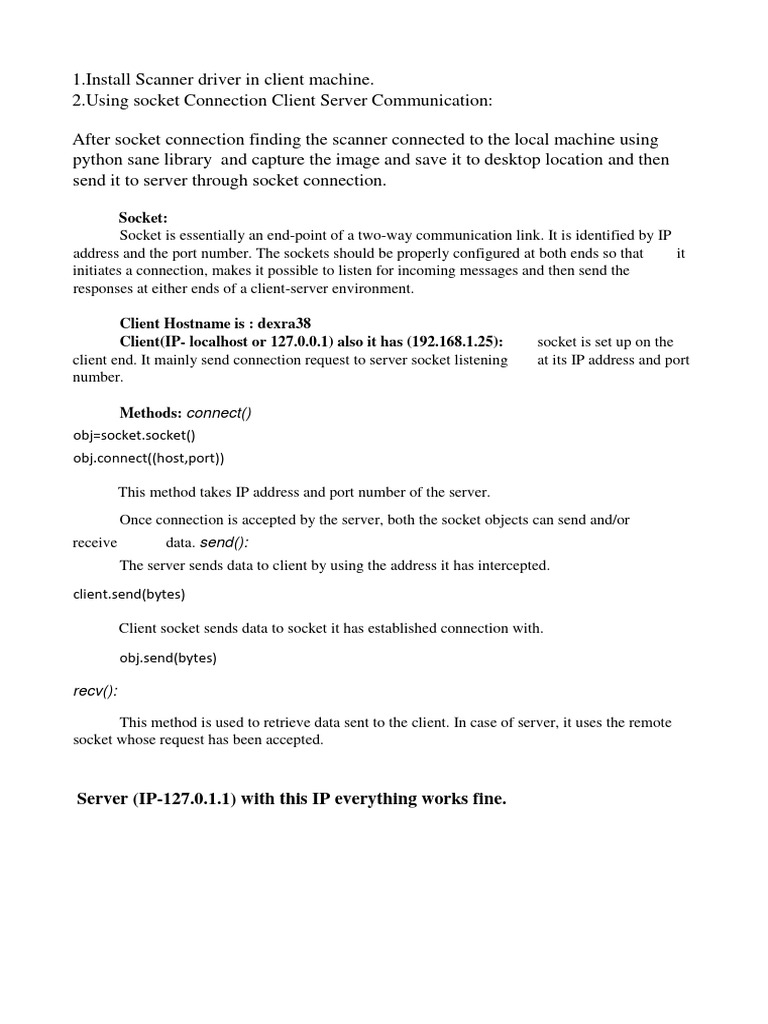 Socket Connection Doc1 Pdf Network Socket Port Computer Networking