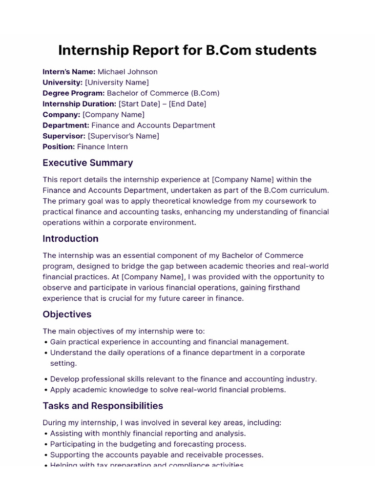 Internship Samples | PDF