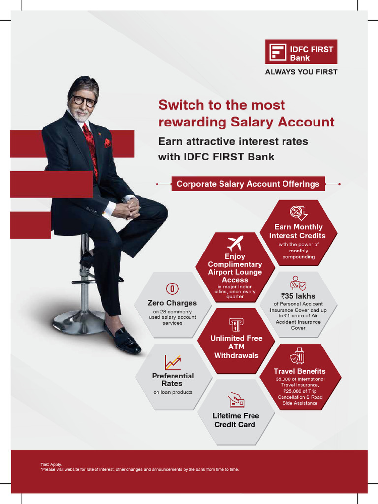 Idfc First Bank Tcs One Pager - Pan India | PDF | Debit Card | Insurance