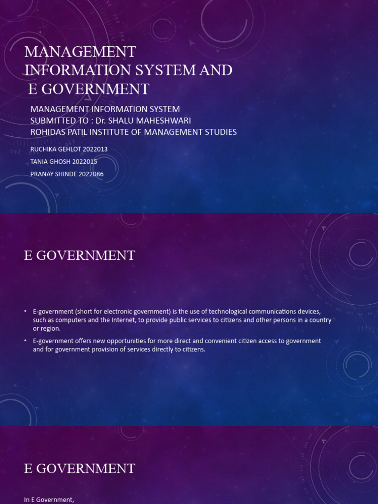 Management Information System and E Government | PDF | E Government ...