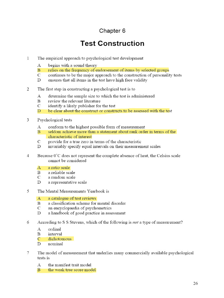 Test Construction | PDF