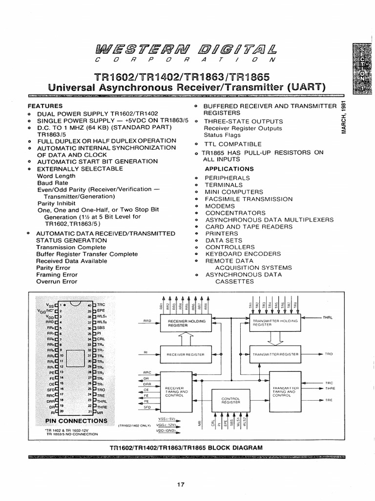 TR1602-WesternDigital | PDF | Logic Gate | Power Supply