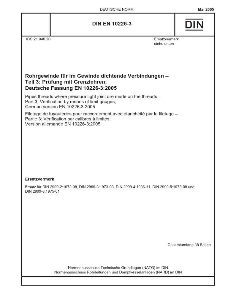 (DIN EN 10226-3 Kosi Navoj | PDF