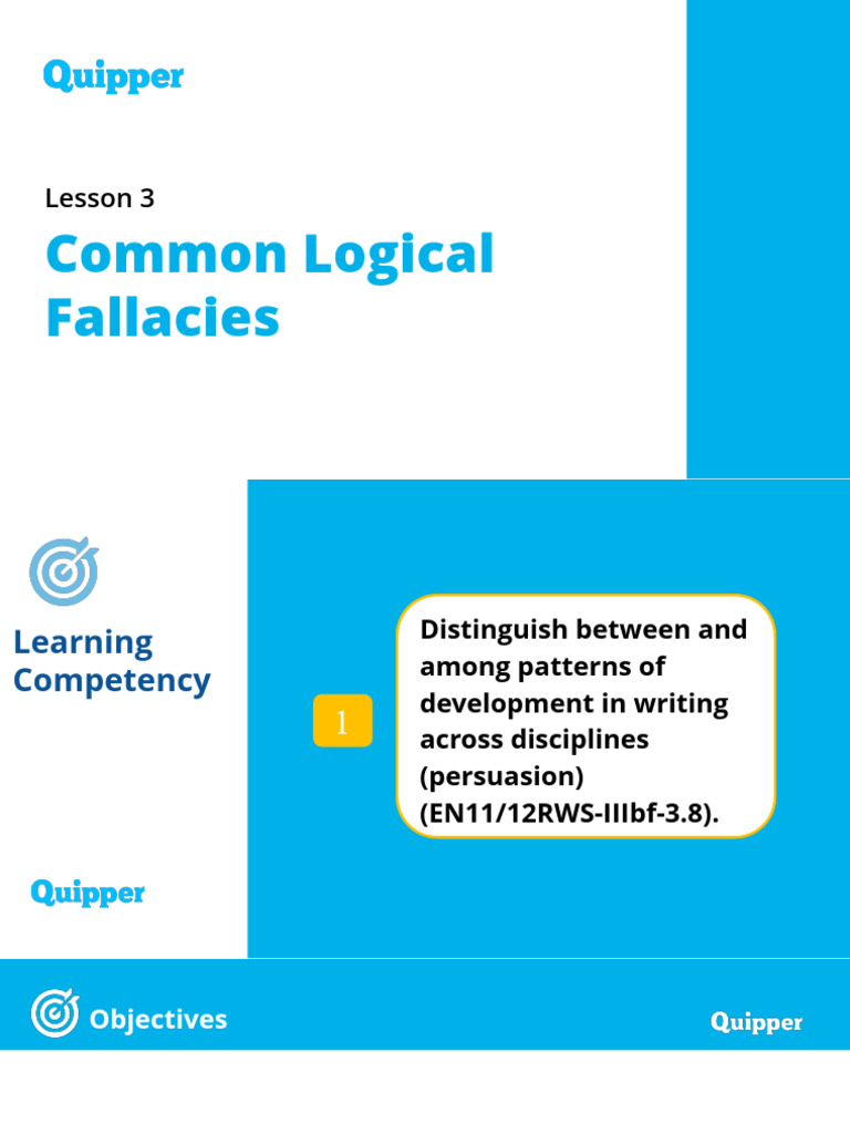 Reading and Writing - Unit 6 - Lesson 3 - Common Logical Fallacies | PDF | Fallacy | Persuasion