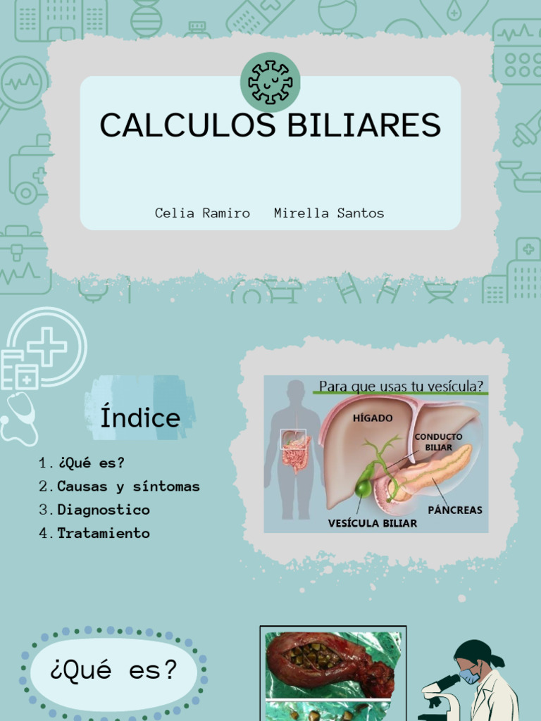 Cálculos Biliares: Síntomas y Tratamiento | PDF | Bilis | Vesícula biliar