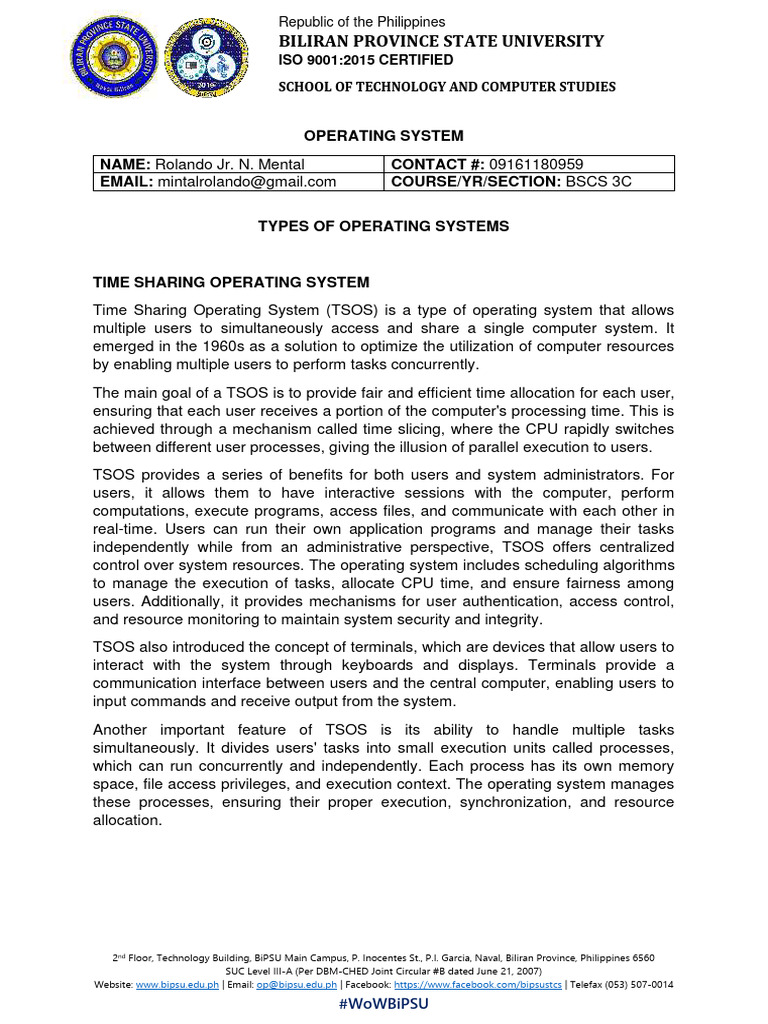 Types of OS | Download Free PDF | Computer Network | Operating System