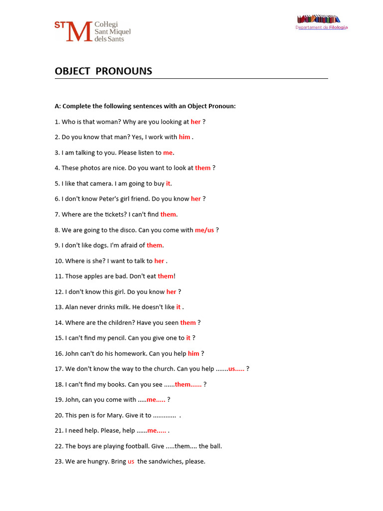 Object Pronouns5 | PDF