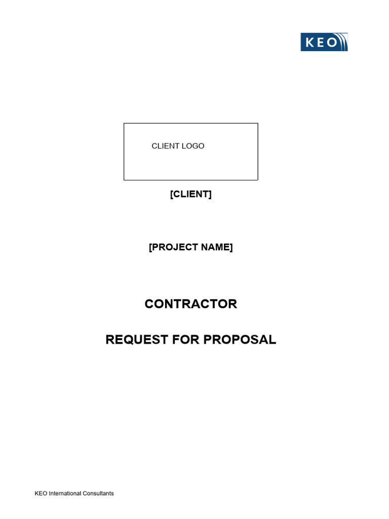TDR F PPM 09.05 Request For Proposal Contractor | PDF | Addendum | Payments