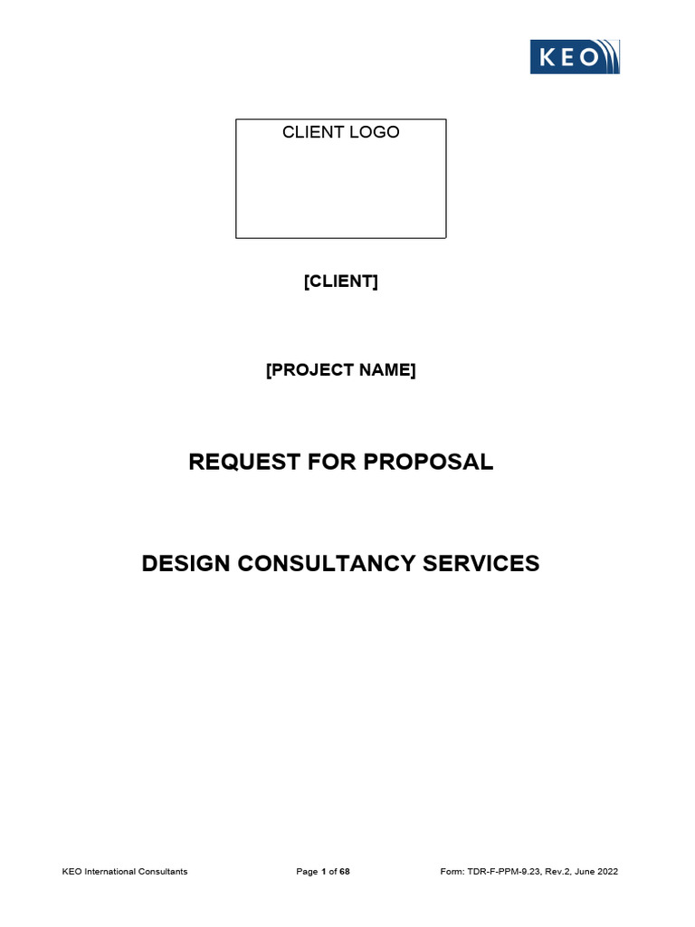TDR F PPM 09.04.01 Request For Proposal Consultant | PDF | Guarantee | Consultant