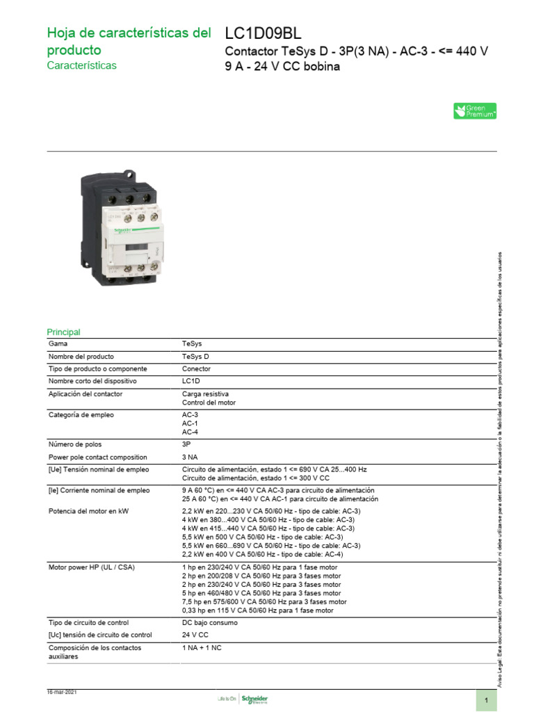 Tesys D Lc1d09bl | PDF | Electrónica