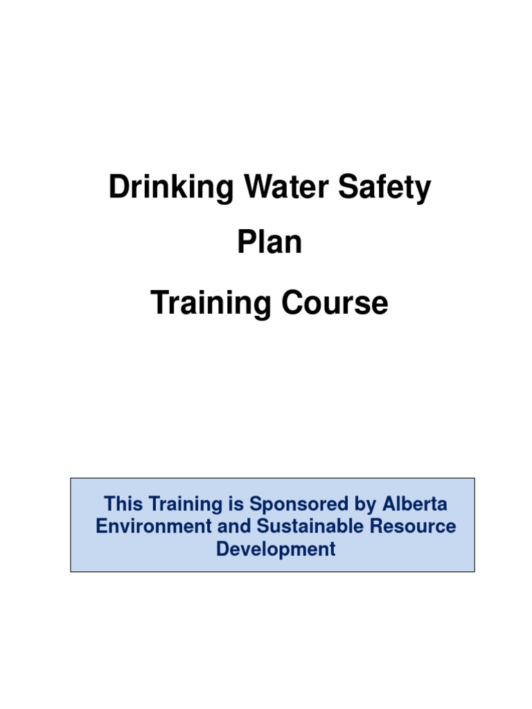 Drinking Water Safety Plan Training Course | PDF | Risk | Water ...
