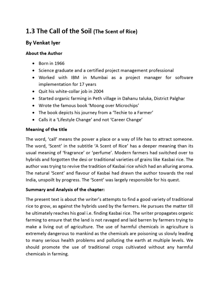 Call of the Soil: Reviving Kasbai Rice | PDF | Rice | Agriculture