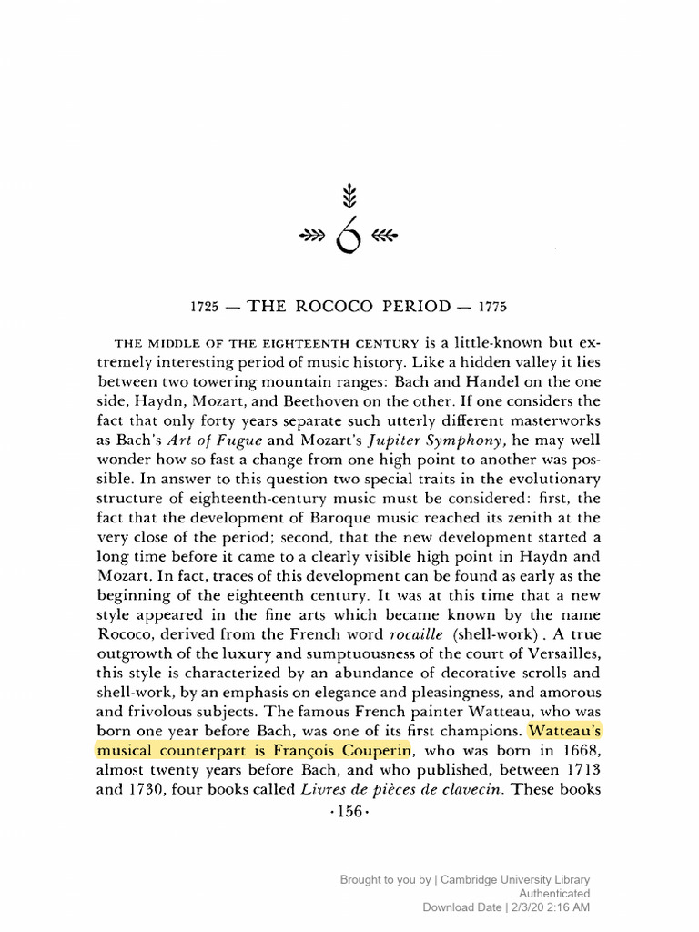 The rococo period in Music | PDF | Sonata | String Quartet