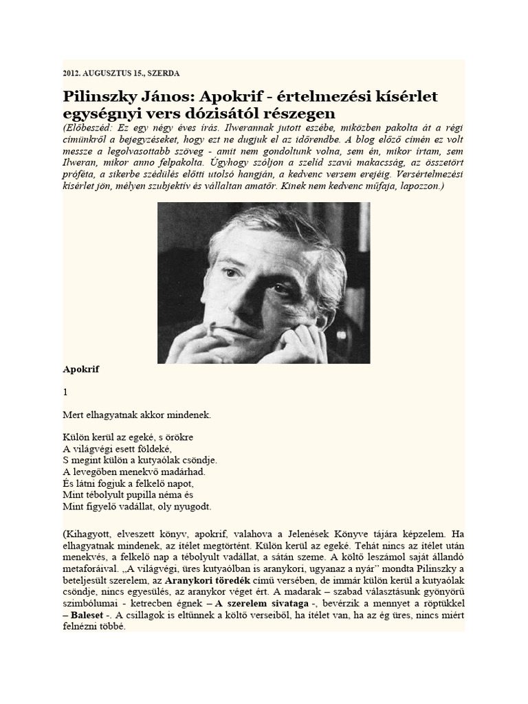 Pilinszky Apokrif | PDF