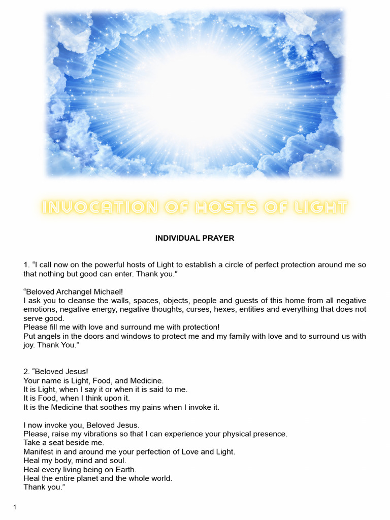 Invocation of Hosts of Light - ENG - Individual | PDF | Michael ...