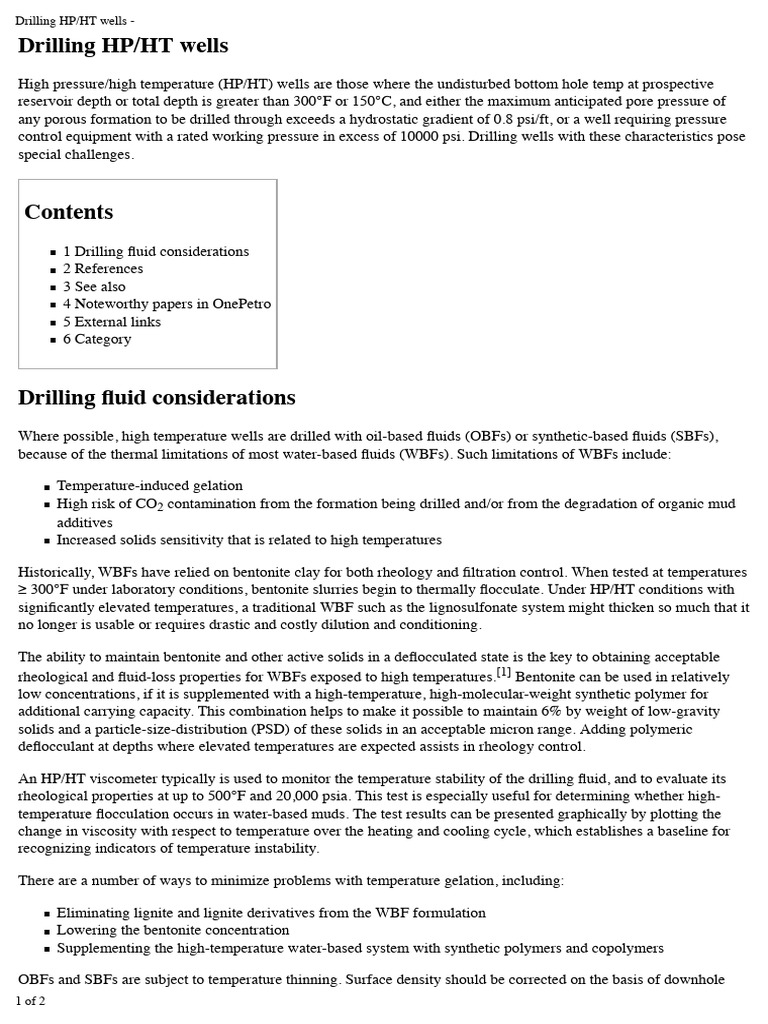 Drilling HP/HT Wells | PDF | Physical Chemistry | Chemical Engineering
