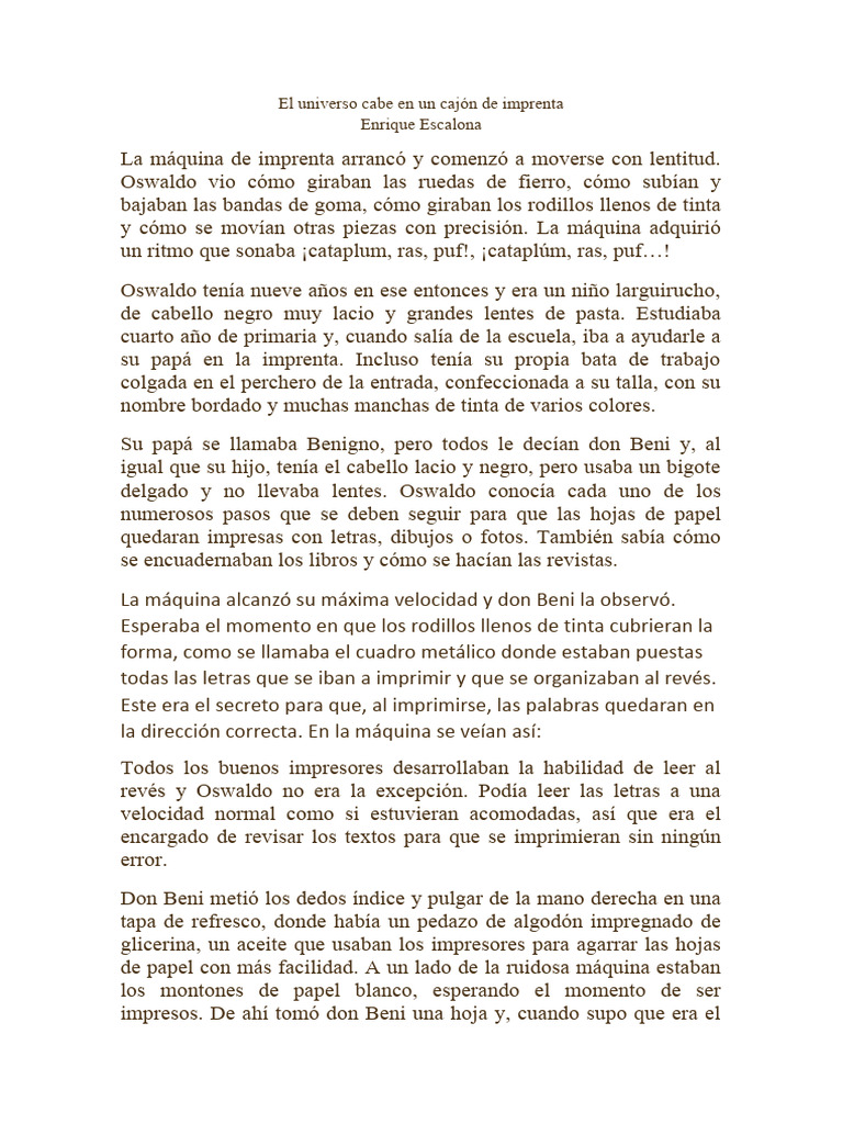 El Universo Cabe en Un Cajón de Imprenta | PDF | Imprenta | Libros