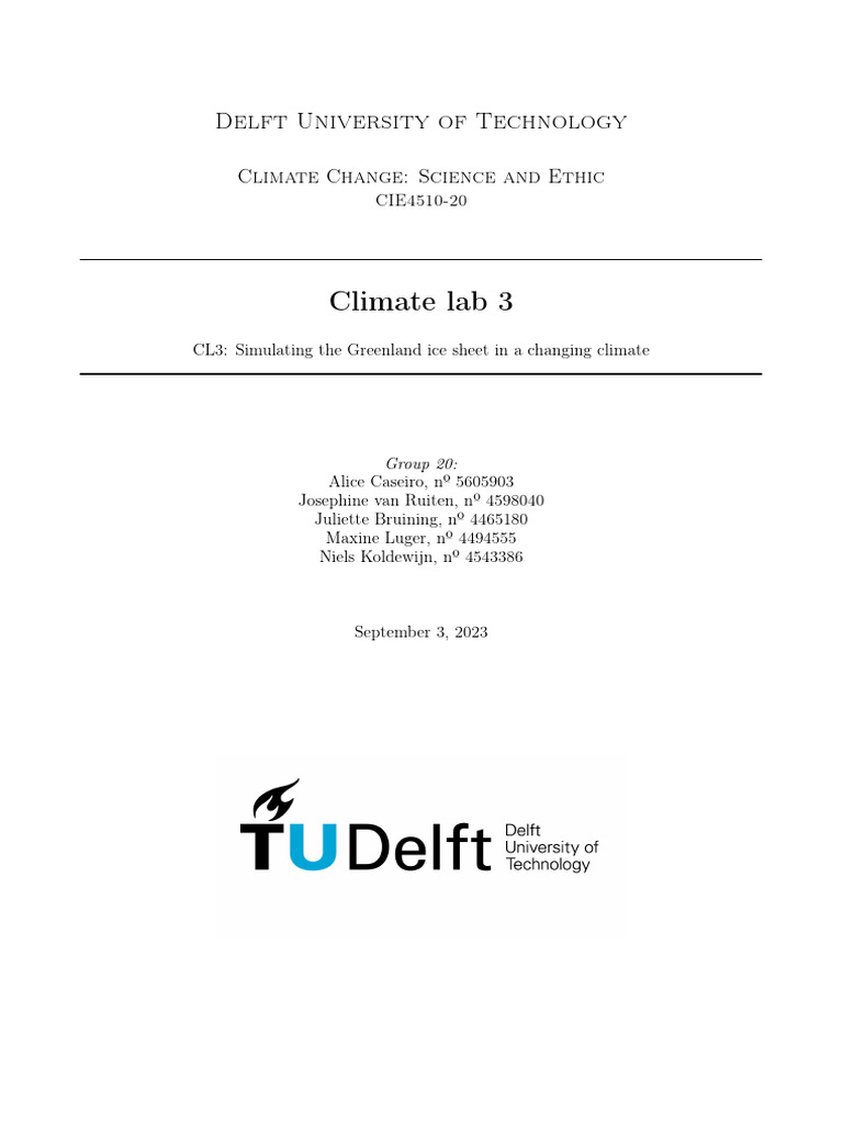 CL3 Assignment Climate | PDF | Ice | Earth Sciences